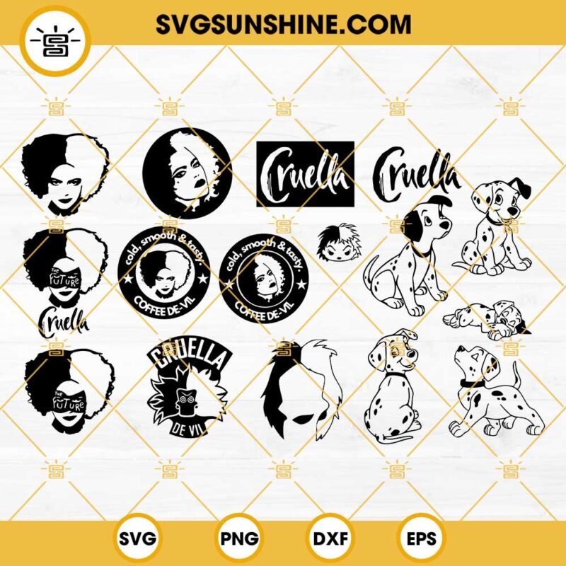 Cruella Logo SVG, Disney Cruella Logo Cut files SVG PNG DXF EPS