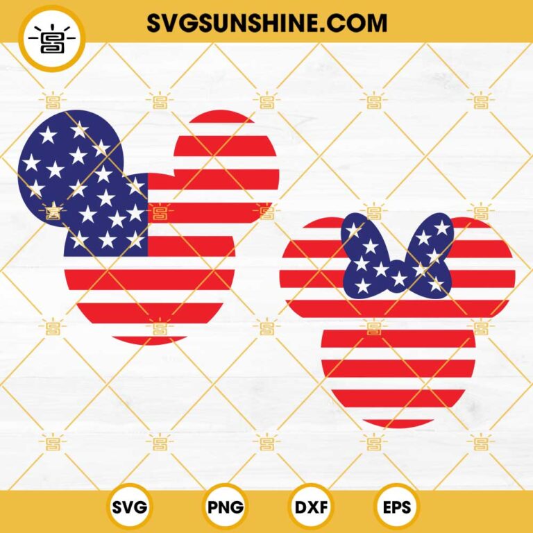 Mickey Mouse Red White And Blue SVG, American Mickey Mouse 4th Of July SVG