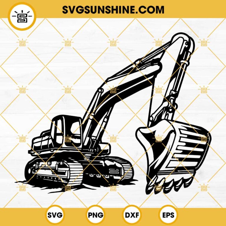 Excavator SVG, Excavator Vector Clipart, Excavator Cutfile, Excavator ...