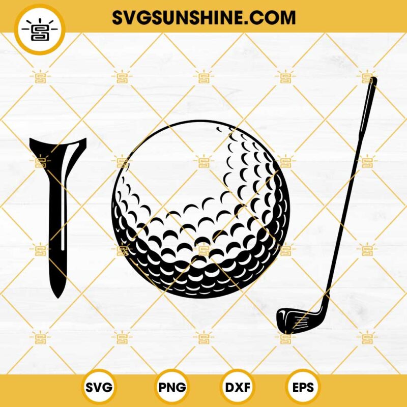 Golf Ball SVG Vector, Golf Ball PNG, Golf Tee SVG, Golf Club SVG, Golf ...
