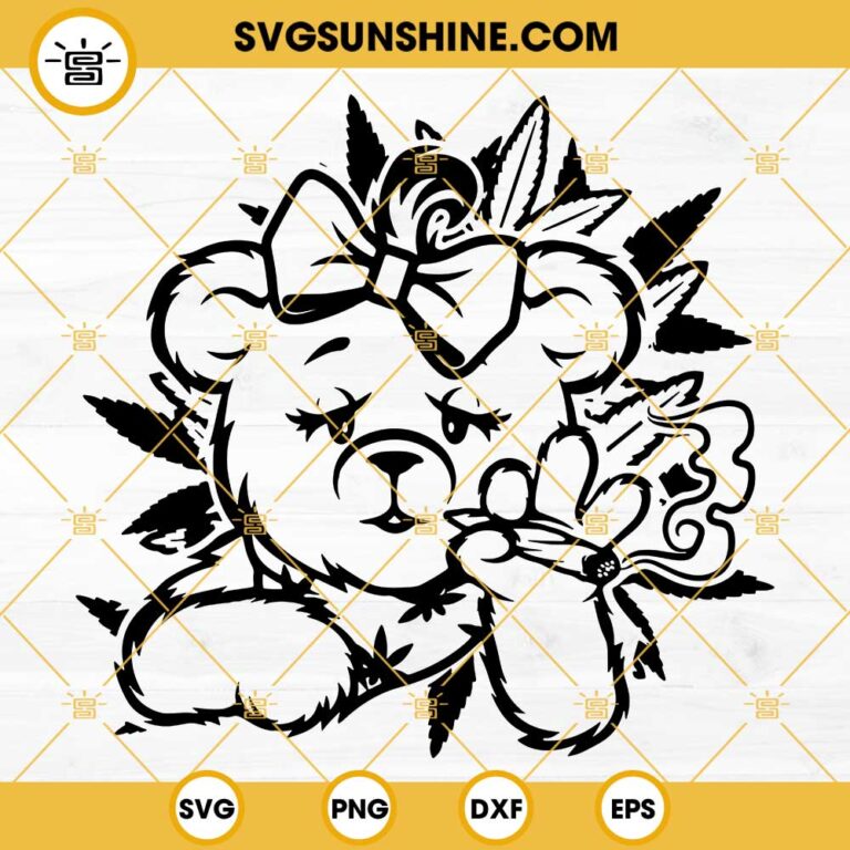 Teddy The Stoner Smoking Weed SVG, Teddy Bear Smoking Weed SVG, Bear ...