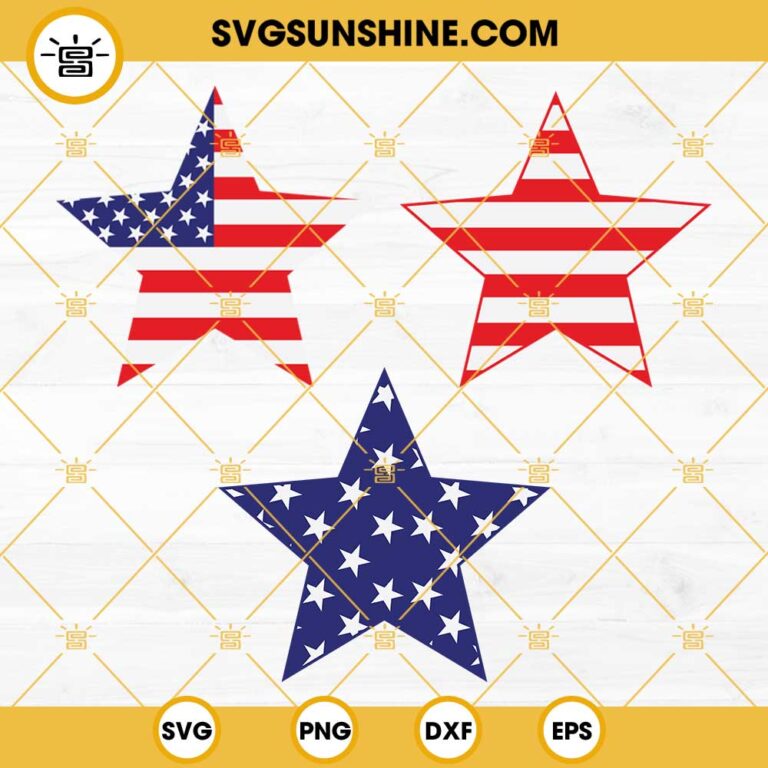 American Flag Star Svg Bundle, 4th of July Svg, Star Svg, Stars Svg ...