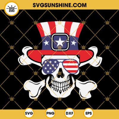 American Flag Sunglasses Skull SVG, Funny Skull 4th Of July SVG, Fourth ...