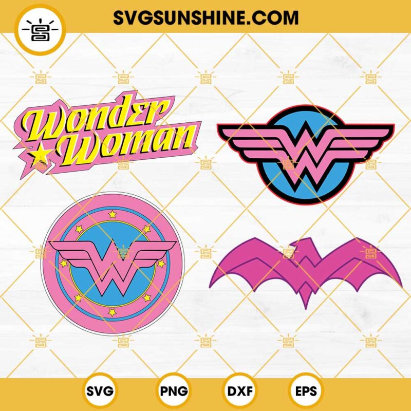 Wonder Woman Logo Pink SVG Bundle, Wonder Woman SVG Bundle, Wonder ...