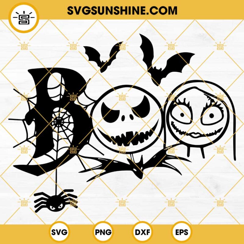 Boo Jack And Sally SVG, Boo SVG, Jack Skellington SVG, Nightmare Before ...