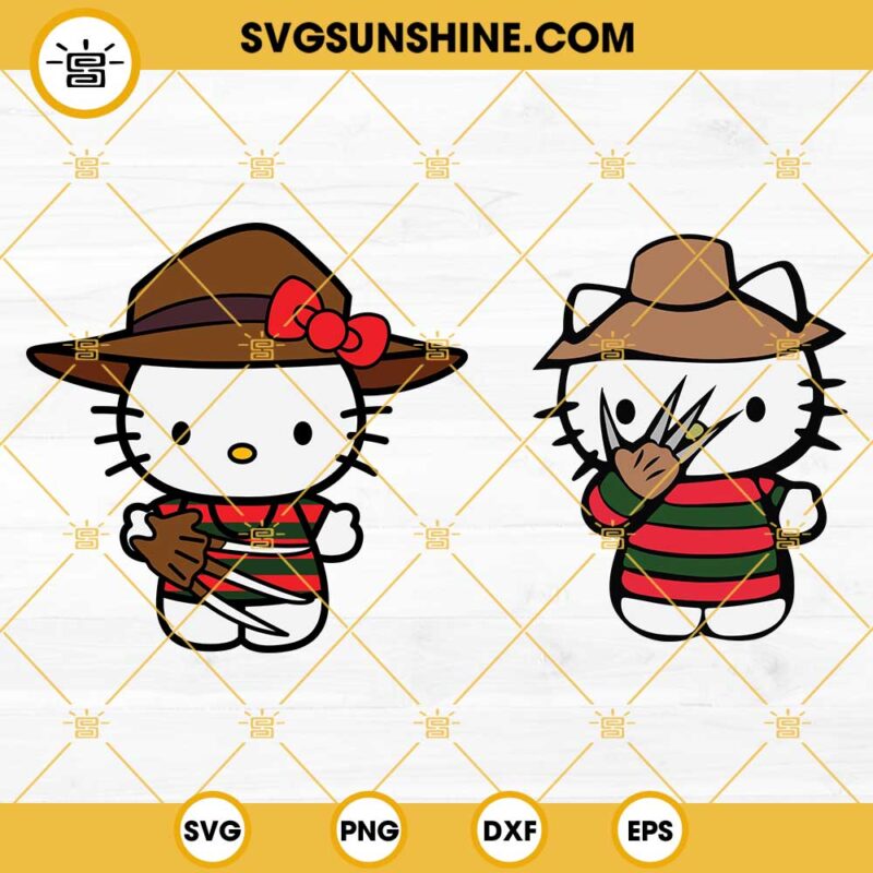 Hello Kitty Freddy Krueger SVG Bundle, Hello Kitty Horror Halloween SVG ...