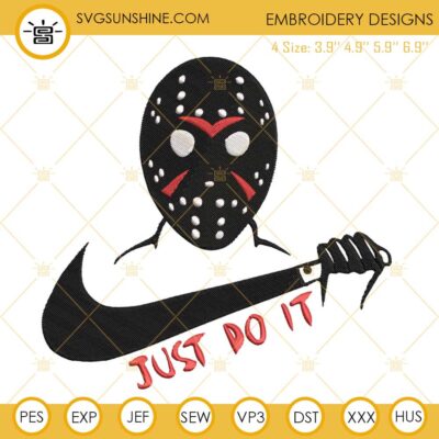 Jason Voorhees Mask With Roses Embroidery Designs, Jason Voorhees ...
