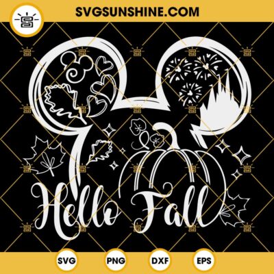 Hello Fall SVG, Autumn SVG, Disney Mickey Head Hello Fall Pumpkin SVG ...