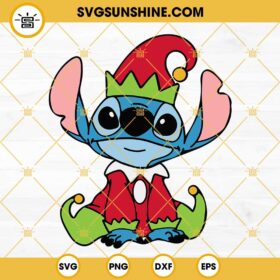 Stitch Elf SVG, Chrsitmas Elf Stitch SVG PNG DXF EPS