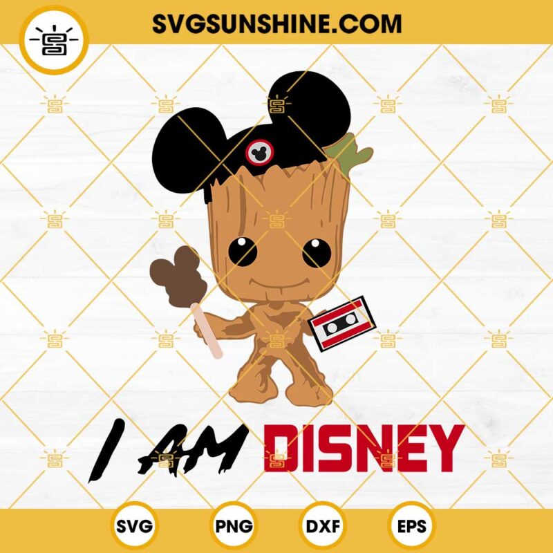 Baby Groot Mickey Mouse Ears SVG, Groot SVG, I Am Disney SVG