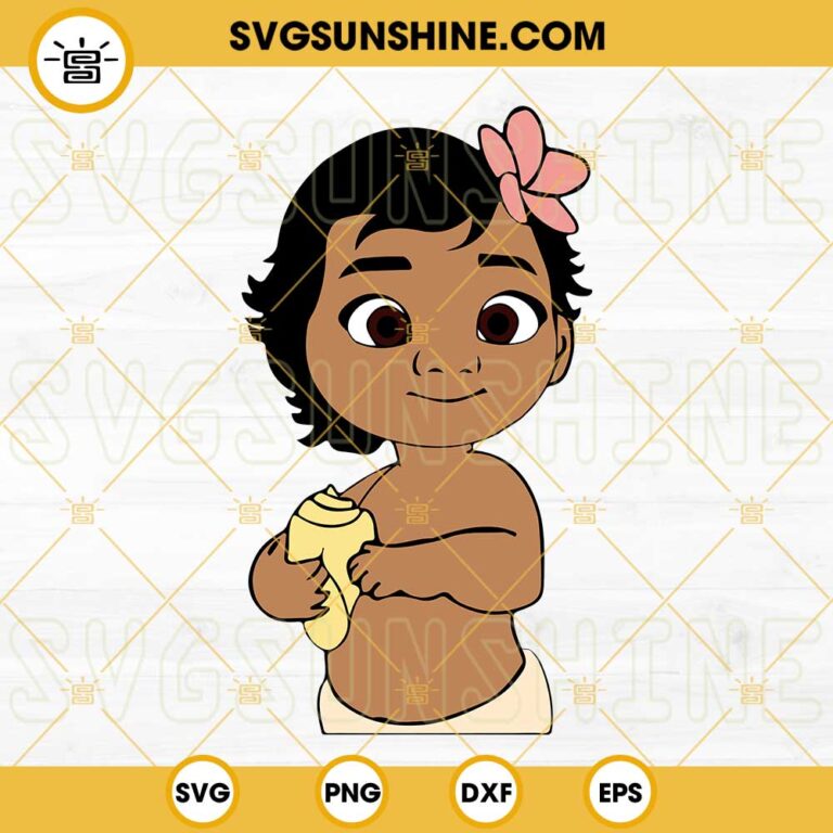 Baby Moana SVG, Moana SVG PNG DXF EPS Cricut Silhouette Vector Clipart