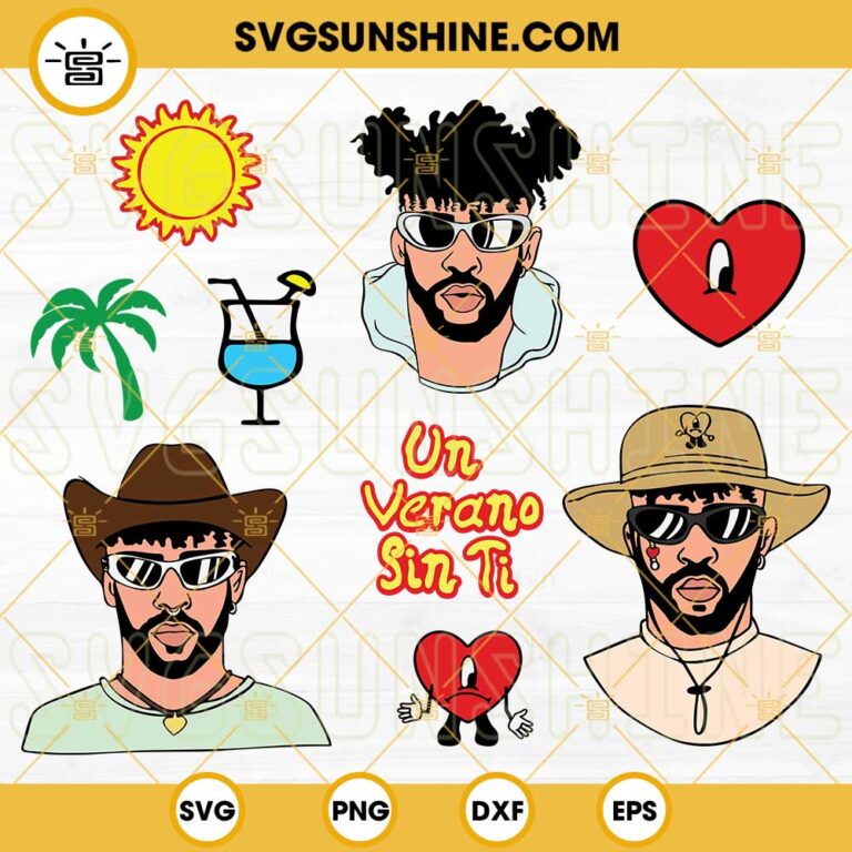 Bad Bunny Un Verano Sin Ti SVG Bundle, Bad Bunny Face SVG PNG DXF EPS ...