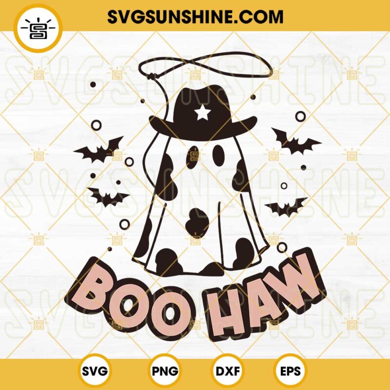 Boo Haw Cowboy Ghost SVG, Western Ghost Halloween SVG Wild West ...