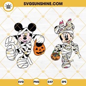 Disney Mickey Minnie Mouse Mummy SVG, Disney Halloween Mummy SVG