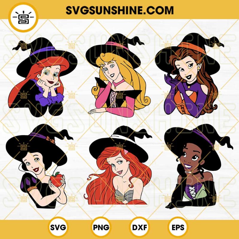 Disney Princess Halloween SVG Bundle, Witches Princess halloween SVG ...