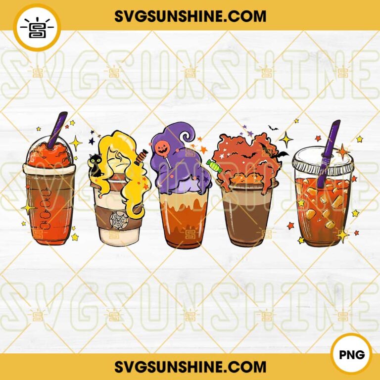 Halloween Villains Coffee PNG, Disney Villains Latte PNG, Fall Coffee ...