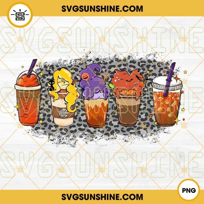 Hocus Pocus Coffee Latte leopard Print PNG, Horror Fall Halloween ...