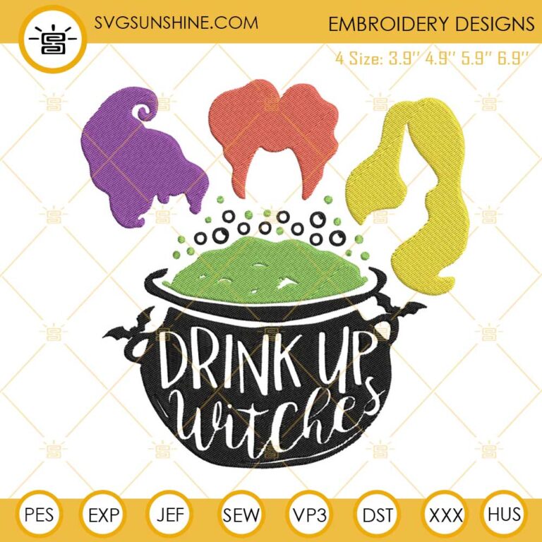 Hocus Pocus Embroidery Designs, Sanderson Sisters Embroidery Design File