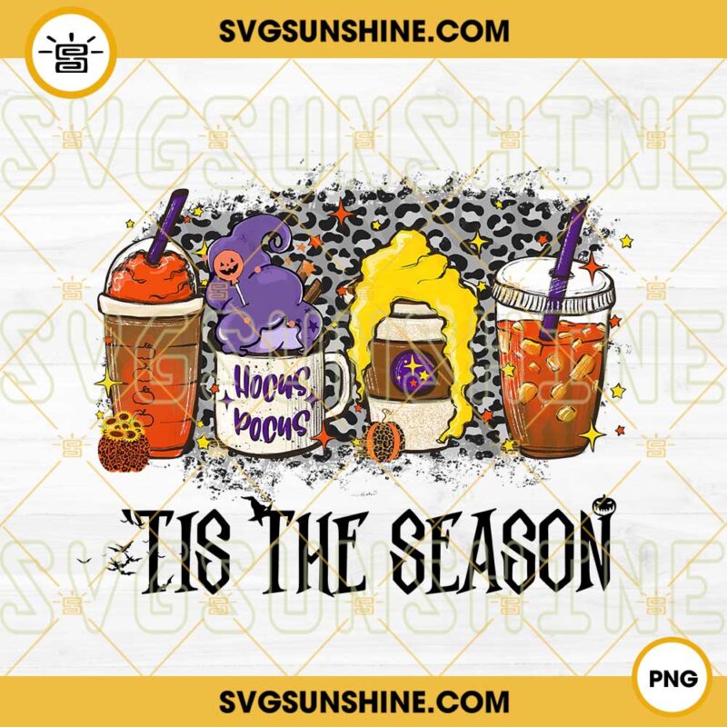 Hocus Pocus Tis The Season Coffee Latte Leopard Print PNG, Fall ...