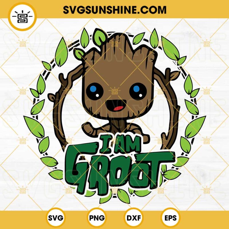 Groot I Am SVG PNG DXF EPS Files For Silhouette, I AM GROOT SVG, Groot ...