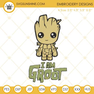 Baby Groot Embroidery Design, Superhero Embroidery Digital File