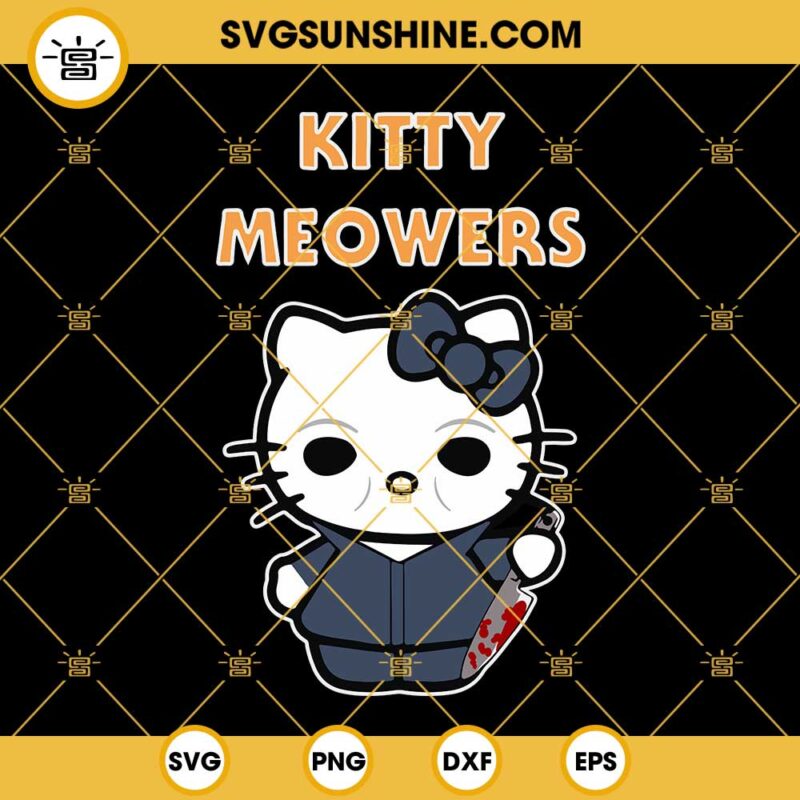Michael Myers Hello Kitty SVG, Hello Kitty Horror Halloween SVG PNG DXF ...