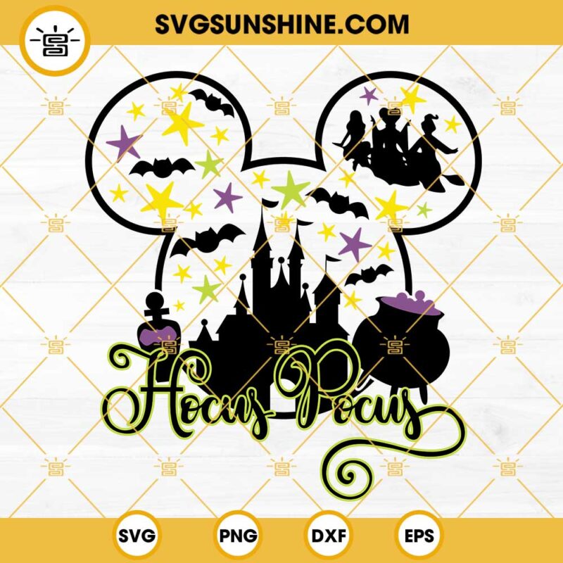 Mickey Mouse Hocus Pocus SVG, Magic Castle Halloween Hocus Pocus SVG ...
