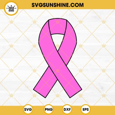 Pink Ribbon SVG, Breast Cancer Awareness Ribbon SVG PNG DXF EPS Cut ...
