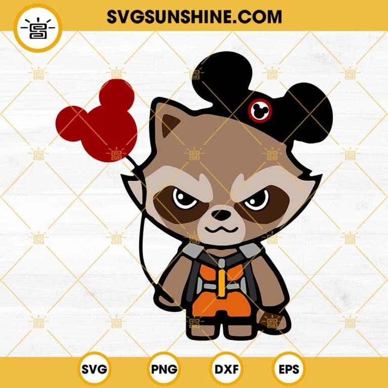 Rocket Raccoon SVG, Guardians Of The Galaxy SVG, Balloon Mickey Ears SVG