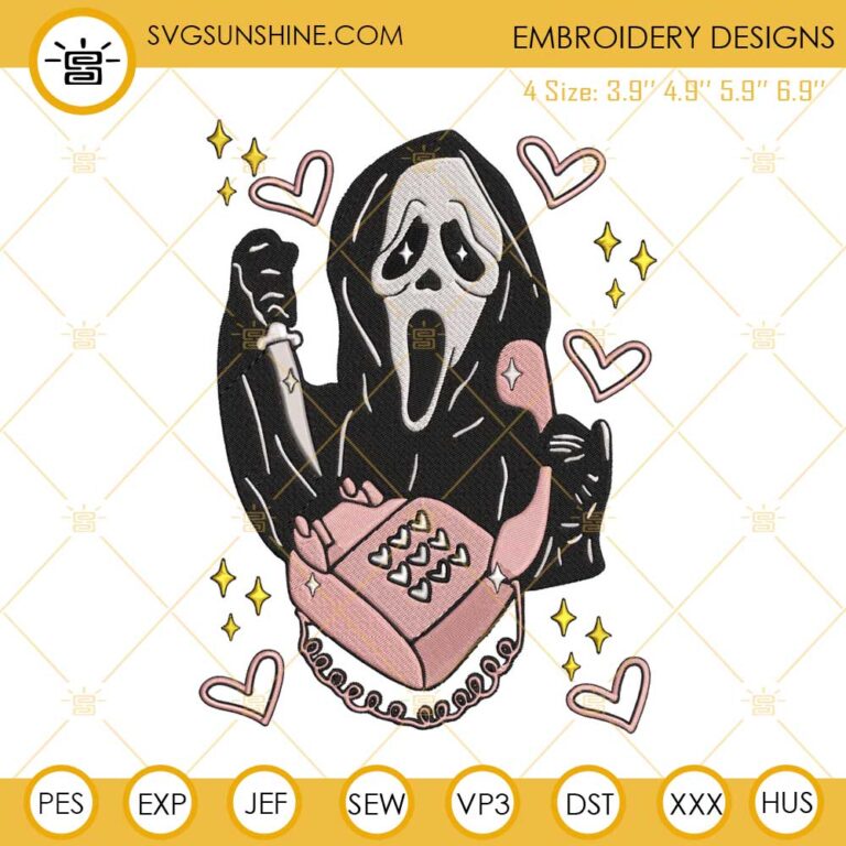 No You Hang Up First Embroidery Designs, Scream Ghostface Calling ...