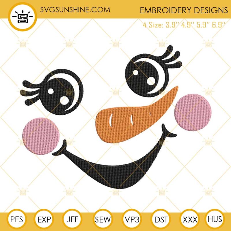 Snowman Face Embroidery Design File