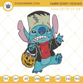 Stitch Frankenstein Monster Embroidery Designs, Stitch Halloween ...