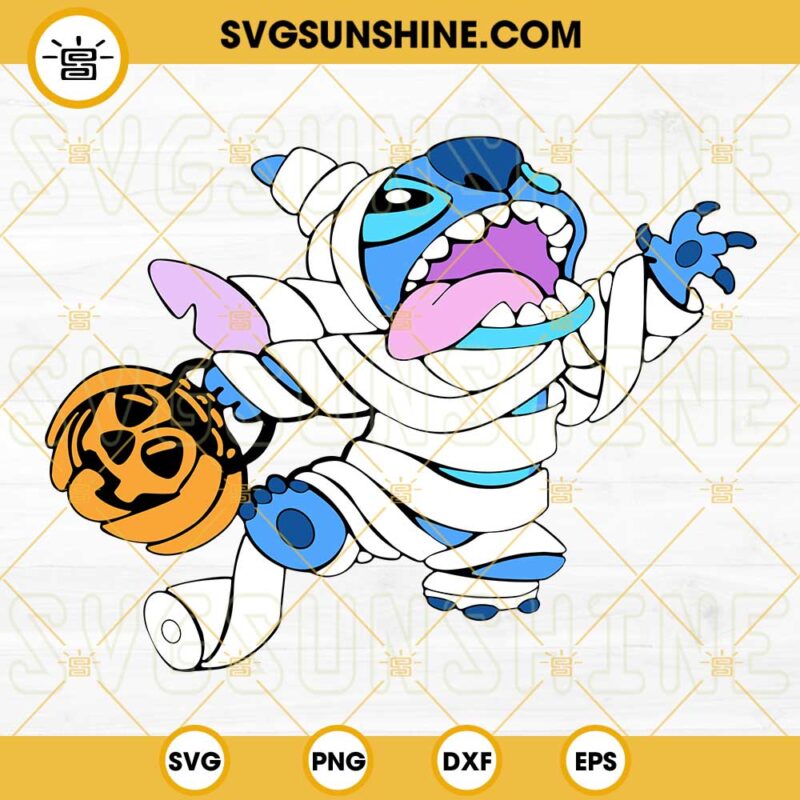 Stitch Mummy Pumpkin Halloween SVG, Mummy Disney Halloween SVG PNG DXF ...