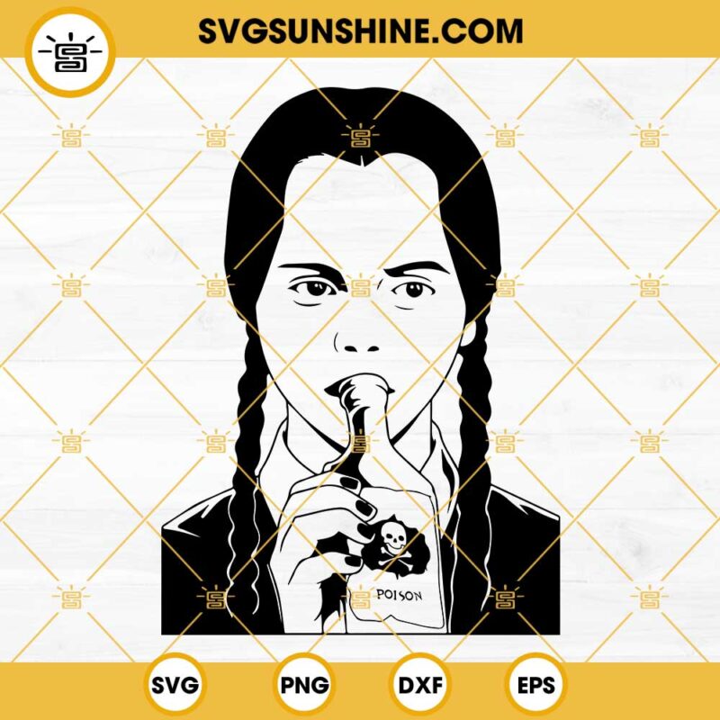 Wednesday Addams SVG PNG Cricut Silhouette, Wednesday Addams Vector Clipart