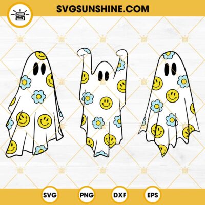SPOOKY DAISY GHOST SVG, Flower Ghost SVG, Floral Ghost SVG, Cute ...