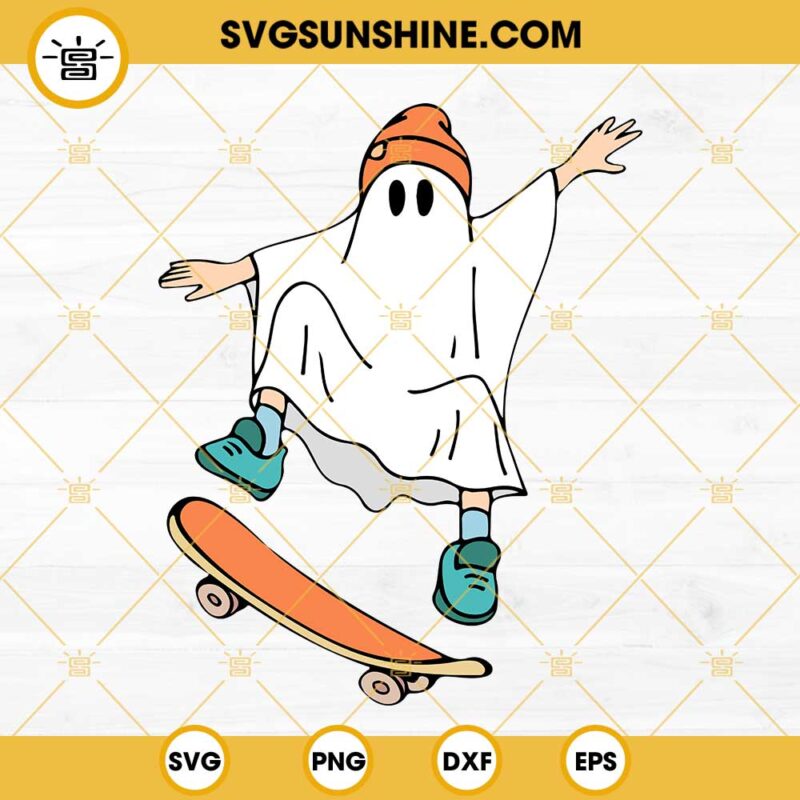 Creep It Real Ghost Skateboard SVG, Boy Halloween SVG, Kids Halloween ...