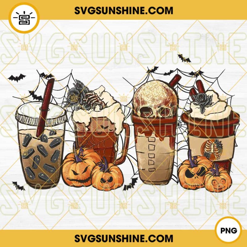 Horror Coffee PNG, Goth Girl Coffee PNG, Pumpkin Spice Latte Iced ...