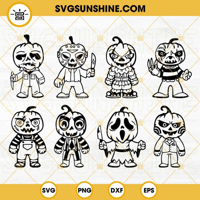 Bundle Horror Movie Characters Pumpkin Heads SVG Files Cricut ...
