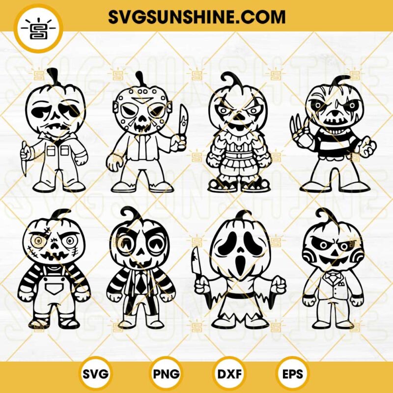 Bundle Horror Movie Characters Pumpkin Heads SVG Files Cricut ...