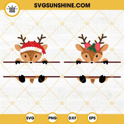 Christmas Reindeer Faces SVG Bundle, Reindeer SVG, Girl Reindeer SVG ...