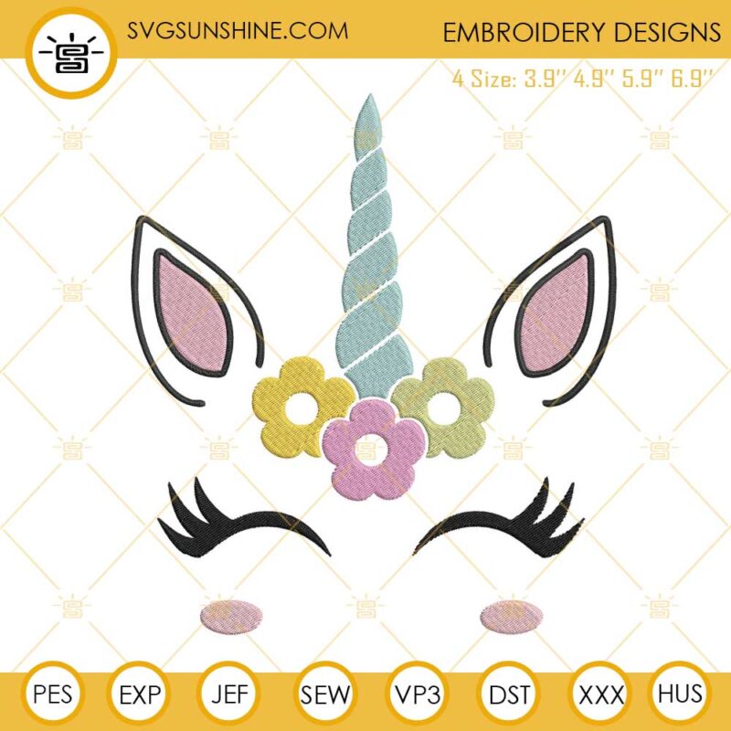 Cute Unicorn On Rainbow Embroidery Design, Kids Embroidery File