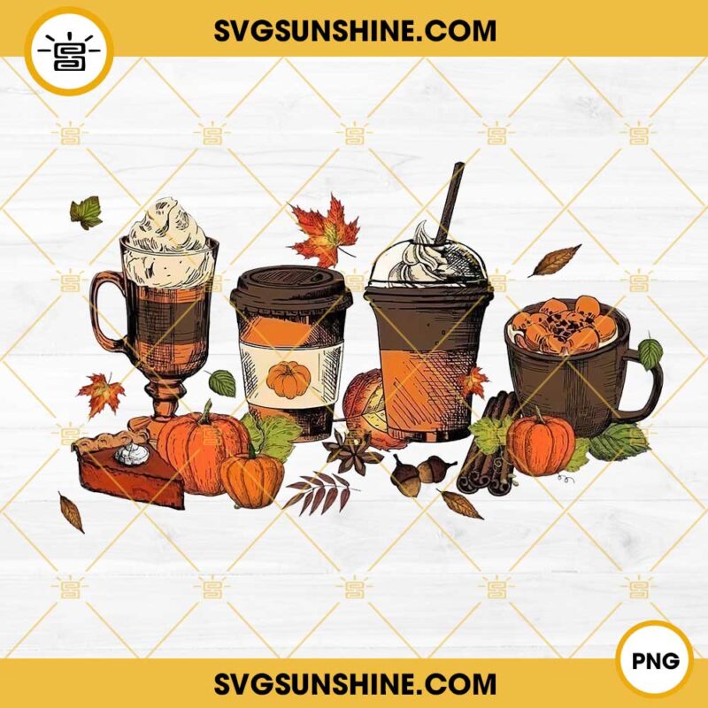 Fall Coffee PNG Design, Pumpkin Spice Latte PNG, Fall Vibes PNG, Hello ...