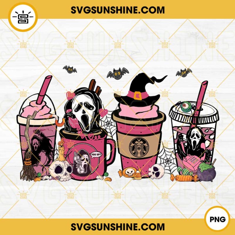 Ghostface Halloween Coffee Latte PNG, Ghostface Coffee Drink PNG ...