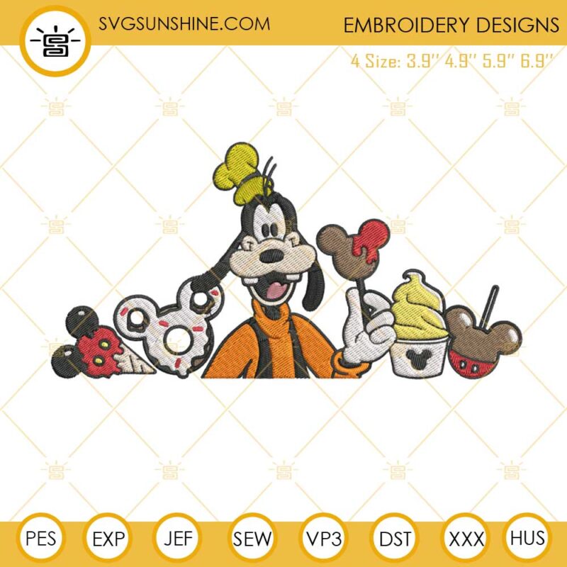 Goofy Disneyland Snacks Machine Embroidery Design File