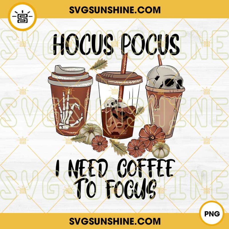 Hocus Pocus Fall Iced Coffee PNG, Halloween Coffee Latte PNG, Horror ...