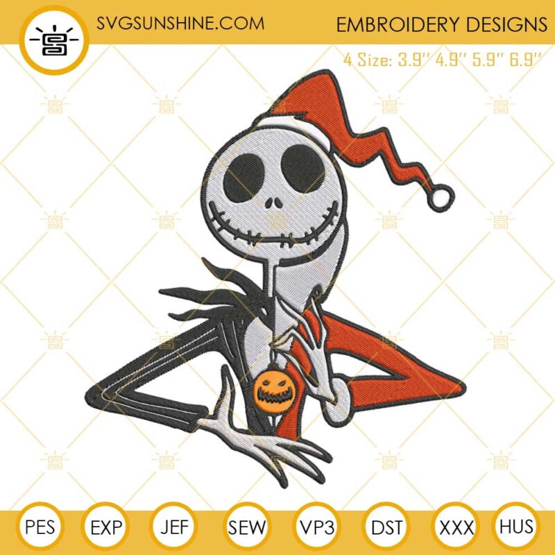 Jack Skellington As Sandy Claws Embroidery Designs, Jack Skellington ...