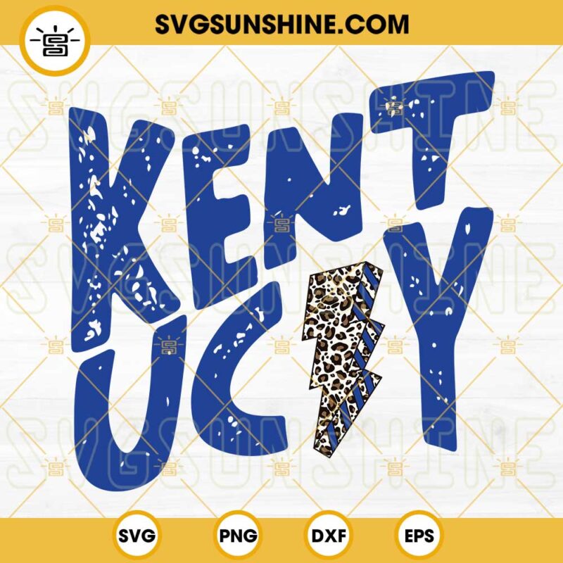 Kentucky Leopard Lightning Bolt SVG PNG DXF EPS Cut Files For Cricut ...