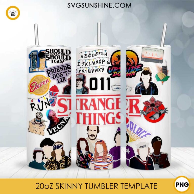 Stranger Things Tumbler Design Sublimation PNG File Digital Download
