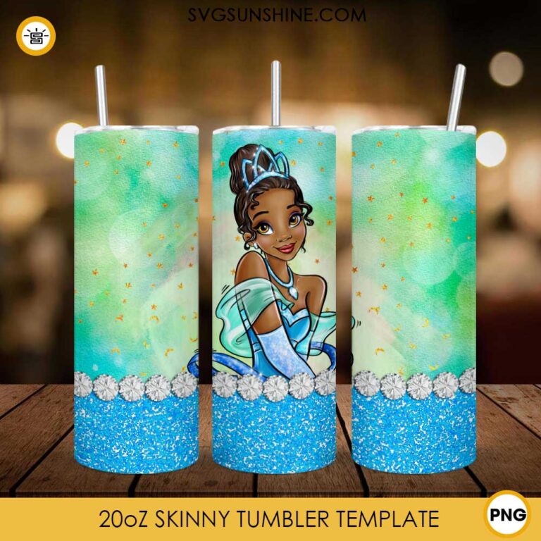 Tiana Princess 20oz Skinny Tumbler Template PNG, The Princess And The ...