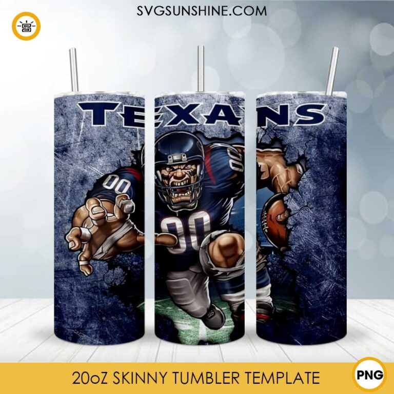 Houston Texans 20oz Skinny Tumbler Template PNG, Texans Football ...